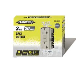Performax™ 20-Amp Ivory GFCI Outlet - 3 Pack at Menards®