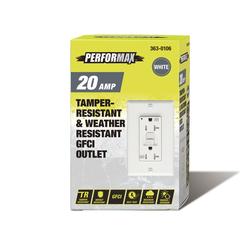 Performax™ 20-Amp Tamper Resistant Weather Resistant White GFCI Outlet ...
