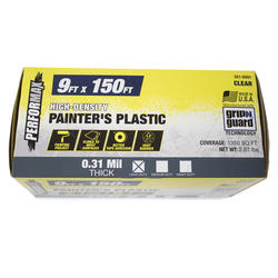 Performax 9' x 150' .31 mil High-Density Painter's Plastic Drop Cloth ...