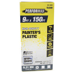 Performax 9' x 150' .31 mil High-Density Painter's Plastic Drop Cloth ...