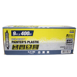 Performax® 9' x 400' .31 mil High-Density Painter's Plastic Drop Cloths ...