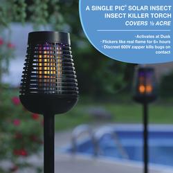PIC® Solar Insect Killer Torch Bug Zapper with LED Flame Effect at Menards®