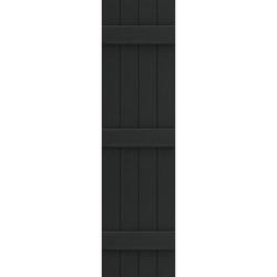 Shutters by Design 14-1/2" W x 55" H Black Vinyl Board and Batten ...