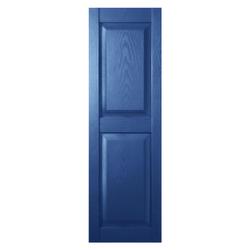 Shutters by Design 14-1/2"W x 55"H Classic Blue Vinyl Reversible Raised ...
