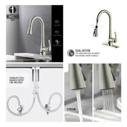 Wasserman Single-Handle Pull-Down Stainless Steel Kitchen Faucet at ...