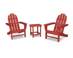 POLYWOOD® Great Lakes Sunset Red 3-Piece Adirondack Seating Patio Set ...