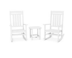 POLYWOOD® Great Lakes White 3-Piece Rocking Chair Seating Patio Set at ...