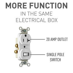 Legrand® 20A Combination Tamper Resistant Outlet and 1-Pole Toggle ...