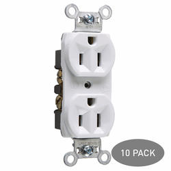 Legrand® 15 Amp White Heavy-Duty Duplex Outlet - 10 Pack at Menards®