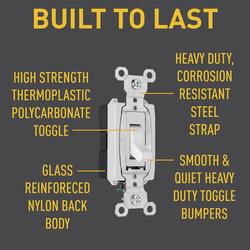 Legrand® 20 Amp 1 Pole White Toggle Light Switch at Menards®