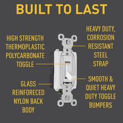 Legrand® 15 Amp 1 Pole White Toggle Light Switch at Menards®