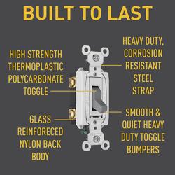 Legrand® 20 Amp 3 Pole 3-Way Gray Toggle Light Switch at Menards®