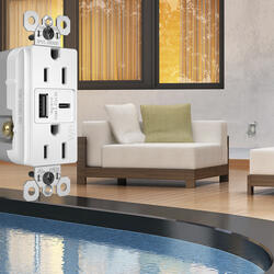 Legrand® radiant® 15 Amp White Tamper-Resistant Type A/C USB Outlet at ...