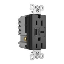 Legrand® radiant® 15 Amp Black Tamper-Resistant Type A/C USB Outlet at ...