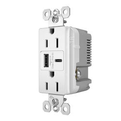Legrand® radiant® 15 Amp White Tamper-Resistant Type A/C USB Outlet at ...