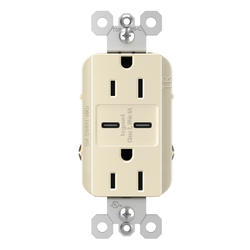 Legrand radiant® Light Almond 15-Amp Type C/C 6.0 USB Charger With ...