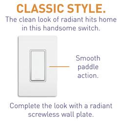 Legrand® Radiant® 15 Amp 1 Pole White Rocker Light Switch at Menards®