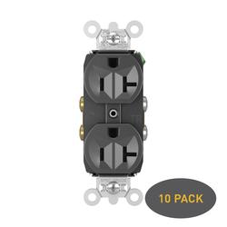 Legrand® 20 Amp Black Tamper-Resistant Heavy-Duty Duplex Outlet - 10 ...