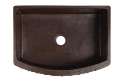 Premier Copper Products Farmhouse/Apron Front 33" Rounded Copper Single ...
