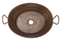Premier Copper Products 19"W x 12-1/2"D Oil-Rubbed Bronze Oval Copper ...