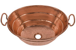 Premier Copper Products 19"W x 12-1/2"D Polished Copper Oval Vessel ...