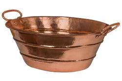 Premier Copper Products 19"W x 12-1/2"D Polished Copper Oval Vessel ...