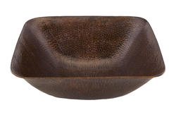 Premier Copper Products 14" Oil-Rubbed Bronze Square Copper Vessel Sink ...
