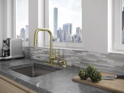 Pfister® Zanna™ Pull-Down Brushed Gold Kitchen Faucet at Menards®