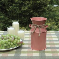 Enchanted Garden™ 7.6" Pink Metal Milk Pail at Menards®