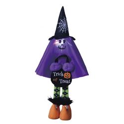Pumpkin Hollow™ 24" Lighted Fabric Purple Ghost with Witch Hat ...