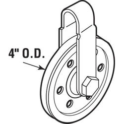 Prime-Line® Overhead Garage Door 4" Steel Pulley with Strap and Axle ...