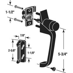 Prime-Line® 1-1/2" Hole Center Black Aluminum Push Button Storm Door ...