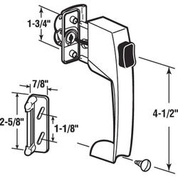 Prime-Line® 1-3/4" Hole Center White Push Button Storm Latch Assembly ...