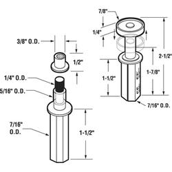 Prime-Line® 2-1/2" x 7/16" Steel Bifold Door Top Pivot Guide Wheel ...