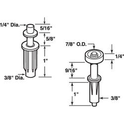 Prime-Line® 1" x 3/8" Plastic & Steel Bifold Door Top Pivot Guide Wheel ...
