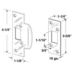 Prime-Line® Brass-Plated Steel Security Strike Kit - 2 Pack at Menards®