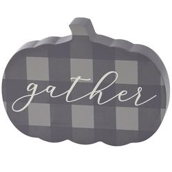 Pumpkin Hollow™ 4.5" Plaid "Gather" on a Pumpkin Fall Tabletop Décor at ...