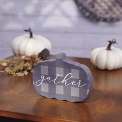 Pumpkin Hollow™ 4.5" Plaid "Gather" on a Pumpkin Fall Tabletop Décor at ...