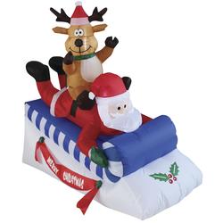 Enchanted Forest® 4' Santa & Reindeer On Sled Inflatable at Menards®