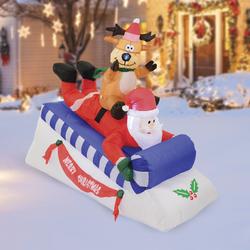 Enchanted Forest® 4' Santa & Reindeer On Sled Inflatable at Menards®