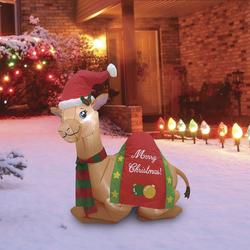 Enchanted Forest® 4' LED Christmas Camel Inflatable at Menards®