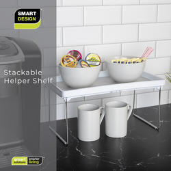Smart Design® 14-1/4"W x 7-1/2"D x 7"H White Stackable Cabinet Shelf at ...