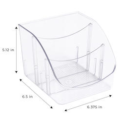 Smart Design® 6-1/2" x 6-3/8" x 5-1/8" Clear Packet Bin with Dividers ...