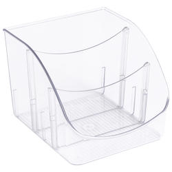 Smart Design® 6-1/2" x 6-3/8" x 5-1/8" Clear Packet Bin with Dividers ...