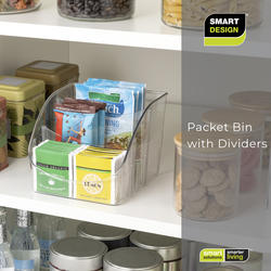 Smart Design® 6-1/2" x 6-3/8" x 5-1/8" Clear Packet Bin with Dividers ...