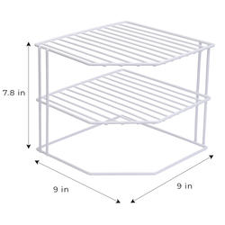 Smart Design® 9 x 8" White 3-Tier Kitchen Corner Shelf Rack at Menards®