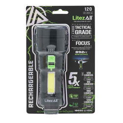 LitezAll® 120 Lumen Ultralight Rechargeable Flashlight with Sidelight ...