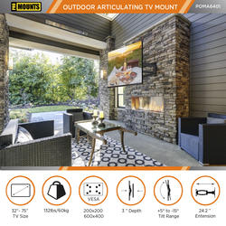 Promounts Full Motion Outdoor TV Wall Mount for 32" - 75" Screens at ...
