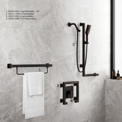 PULSE Seville 24" x 1-1/4" Oil-Rubbed Bronze Concealed Screw Grab Bar ...