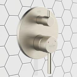 PULSE ShowerSpas Brushed Nickel Two Way Tru-Temp Rough-In Valve with ...